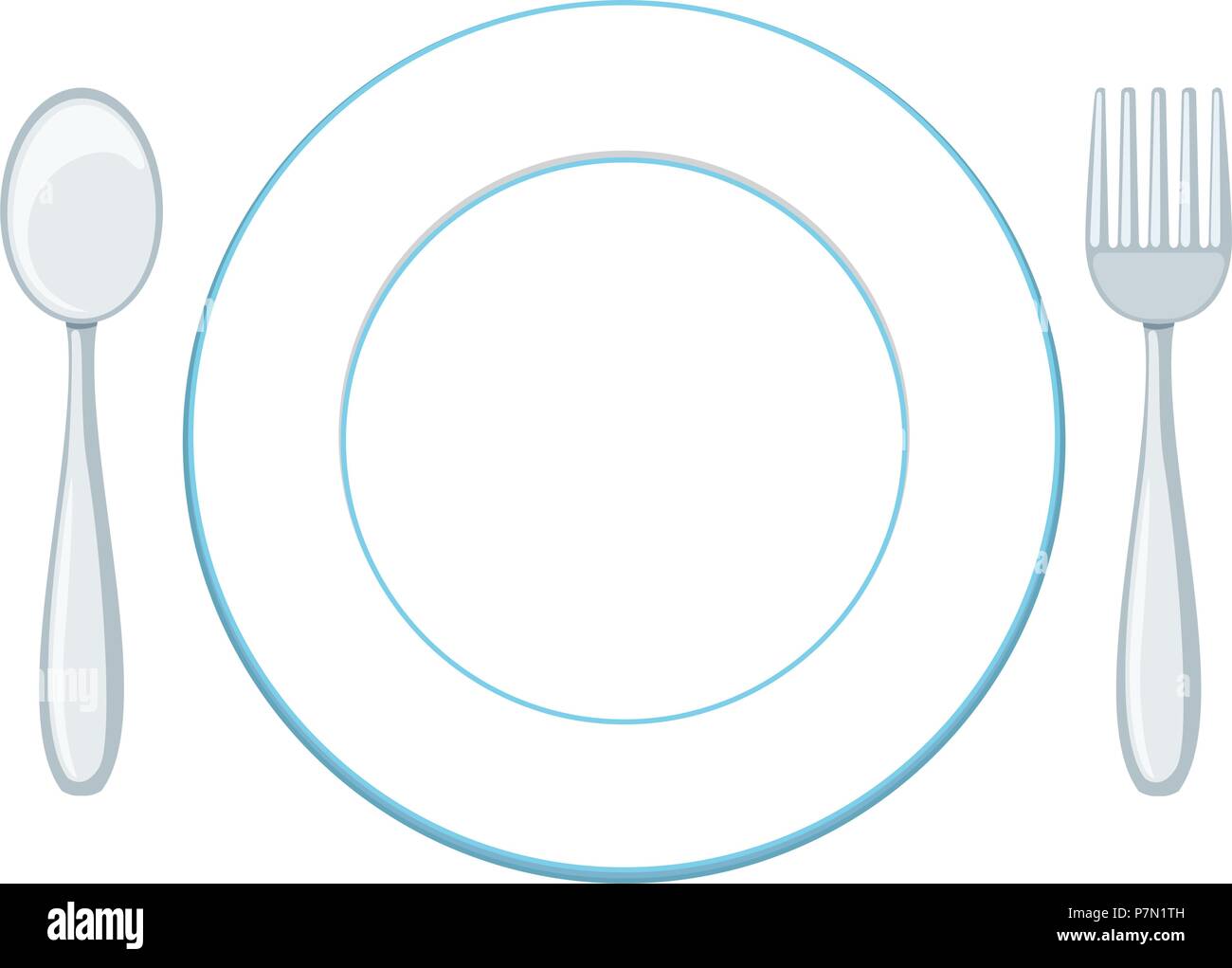 Silver plate spoon Stock Vector Images - Alamy