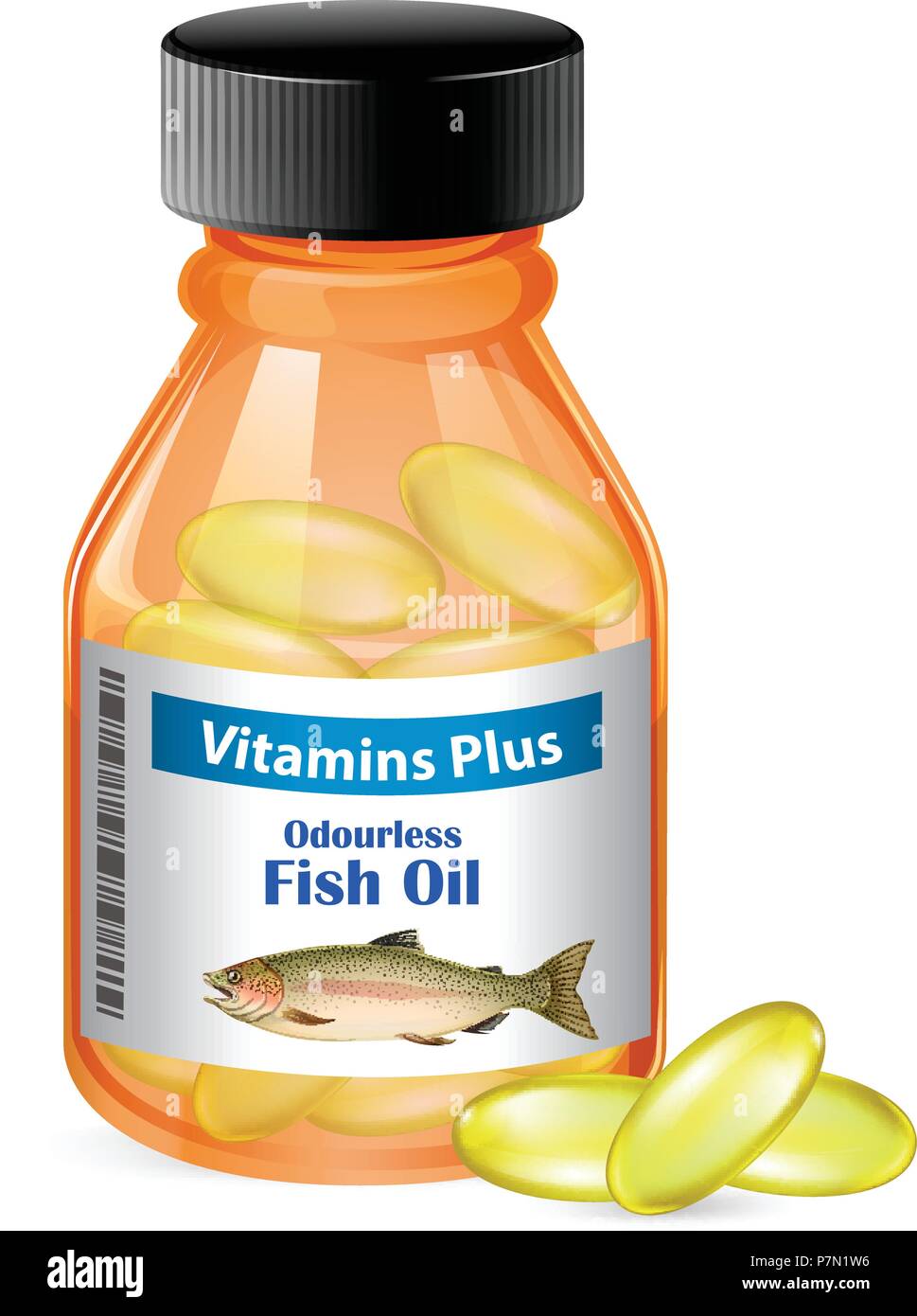 Oil capsules omega vitamin Stock Vector Images - Alamy