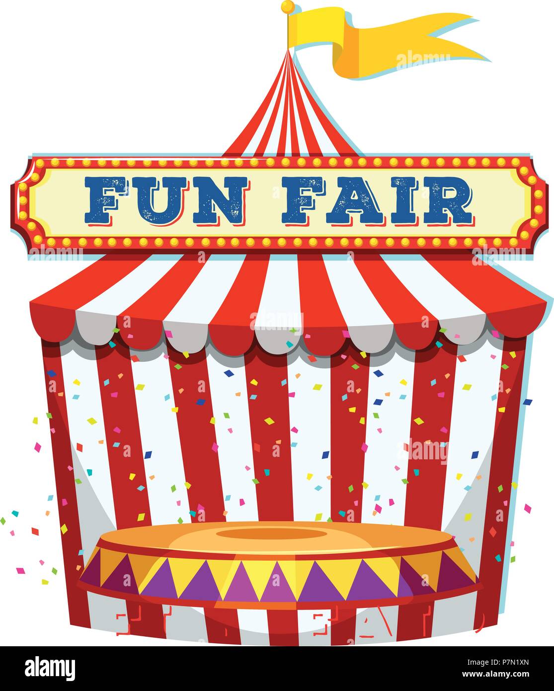 A Fun Fair Tent on White Background illustration Stock Vector Image ...