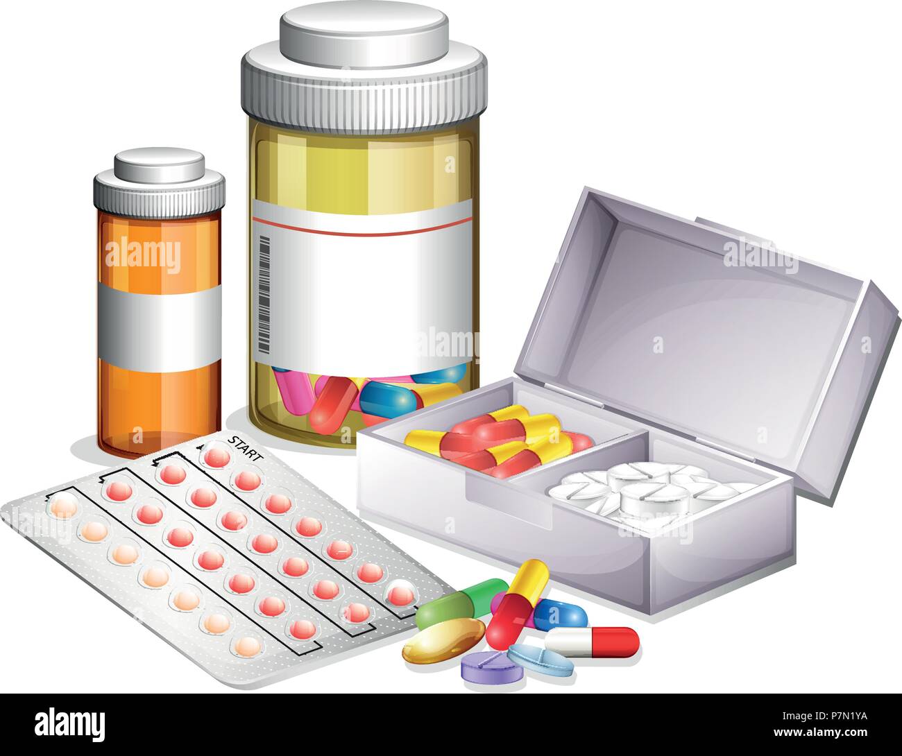 Variety of different medicine illustration Stock Vector Image & Art - Alamy