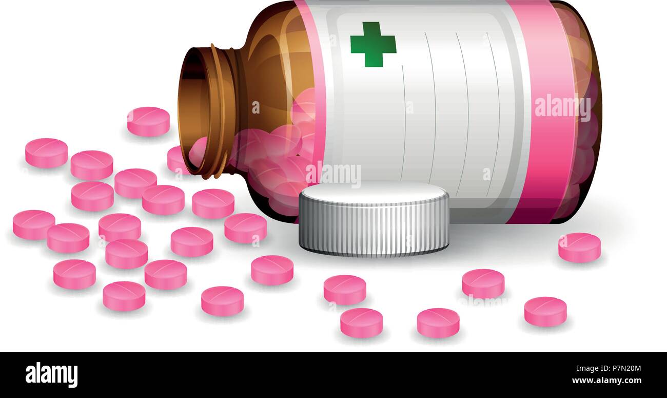 A Container of pill illustration Stock Vector Image & Art - Alamy