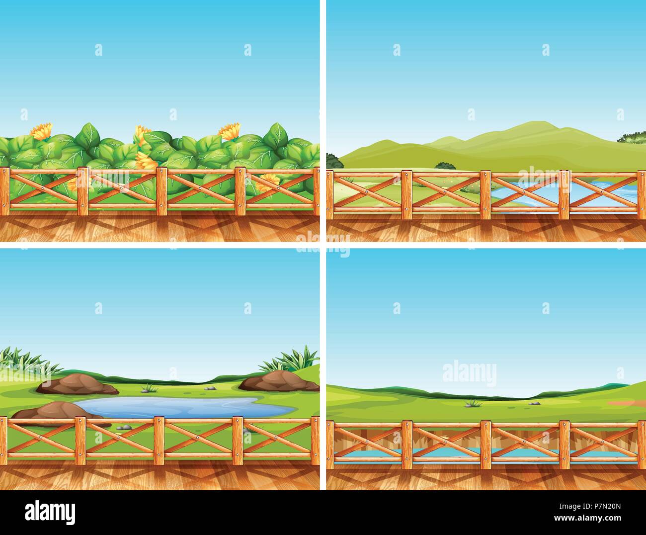 Set of outdoor scenes illustration Stock Vector Image & Art - Alamy