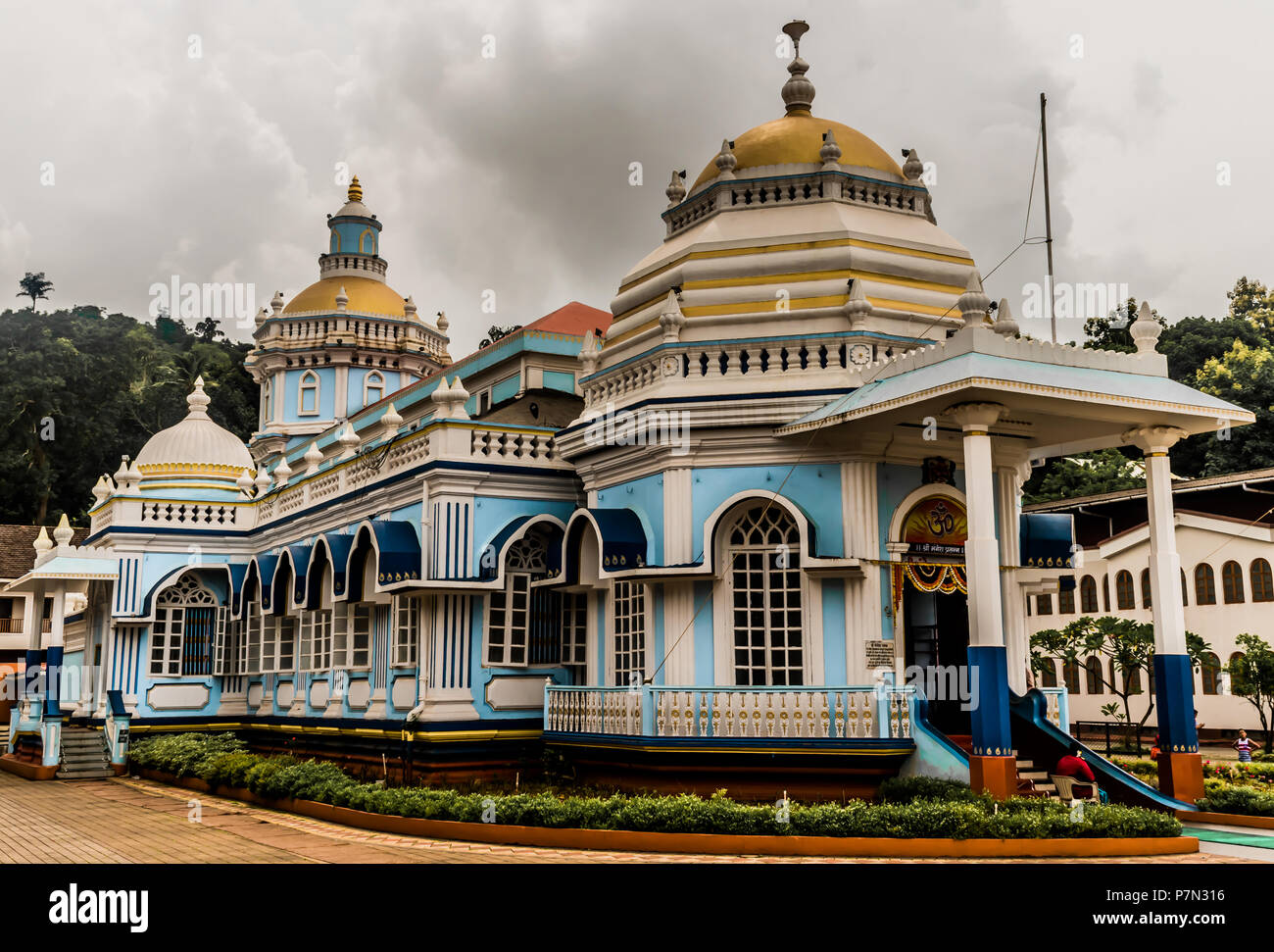 South Indian architecture style, Hindu religion Mangeshi Temple of ...