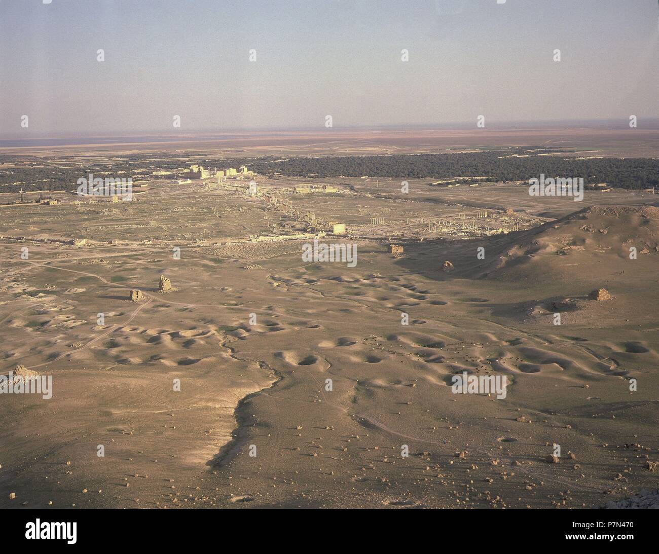 PANORAMICA DE LA CIUDAD DE PALMIRA, CON OASIS Y DESIERTO. Location ...