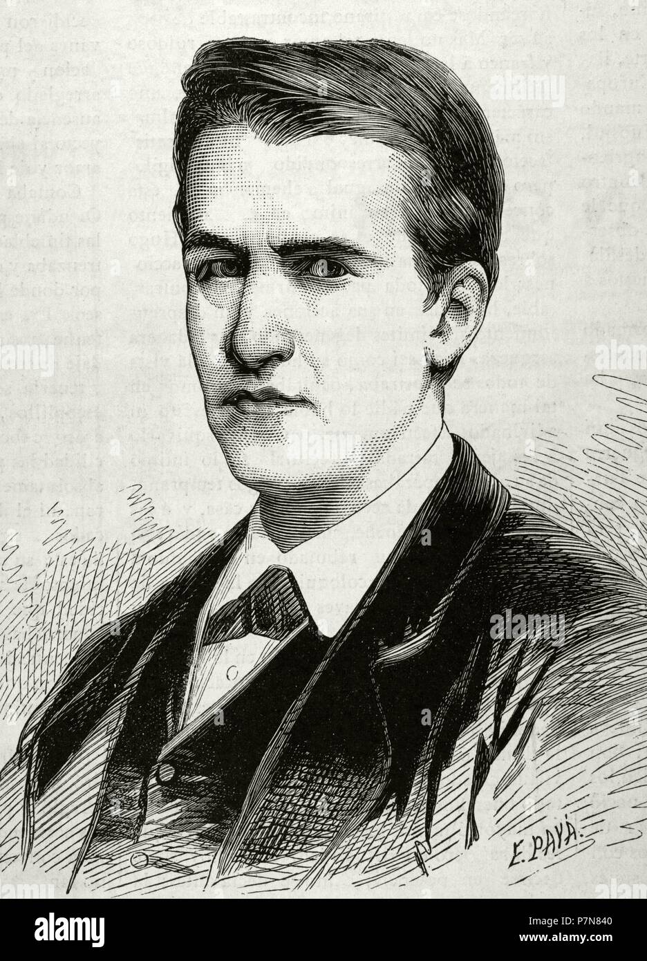 Thomas Alva Edison(1847-1931). American inventor and businessman ...