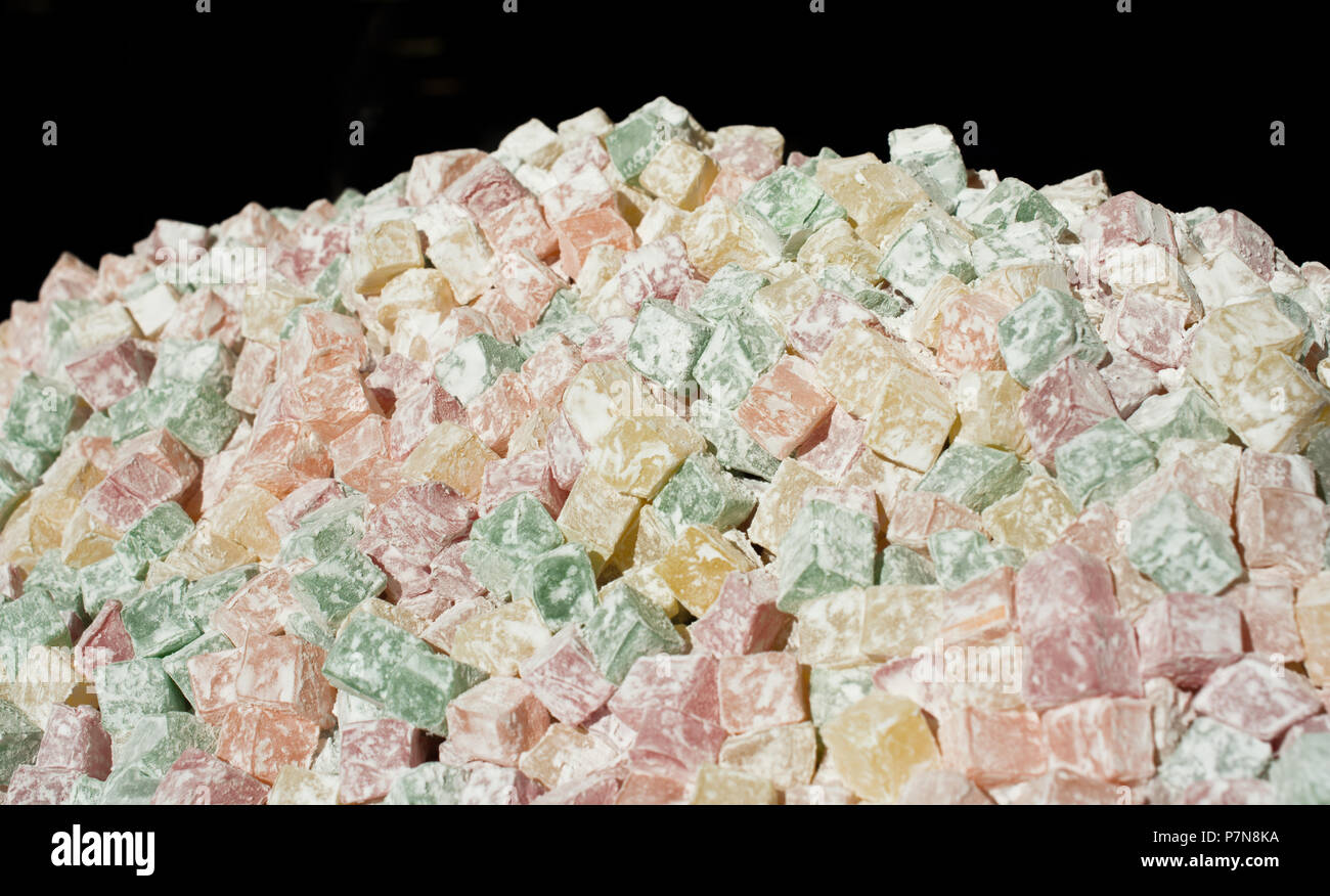 Load of traditional turkish delight lokum candy Stock Photo - Alamy