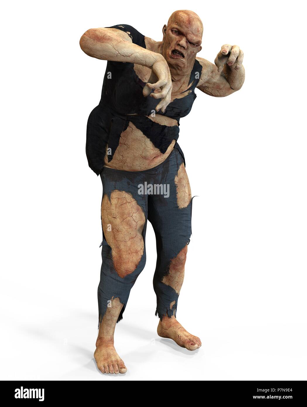 Mutant monster isolated on white background 3d illustration Stock Photo ...