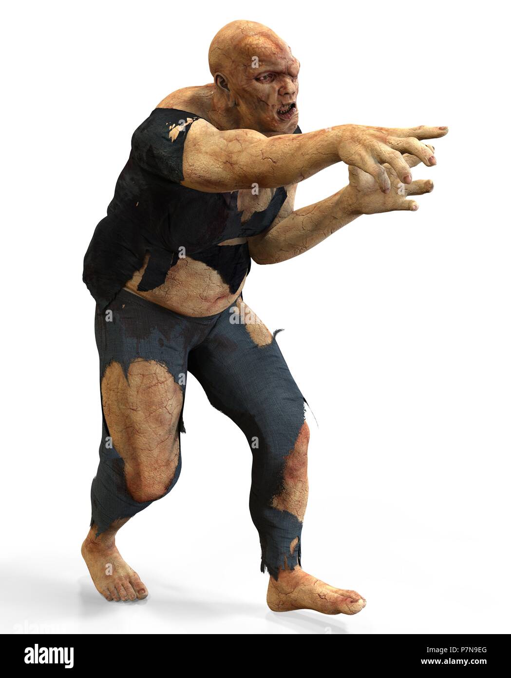 Mutant monster isolated on white background 3d illustration Stock Photo ...