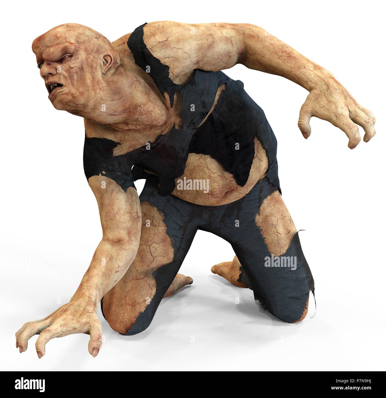 Mutant monster isolated on white background 3d illustration Stock Photo ...