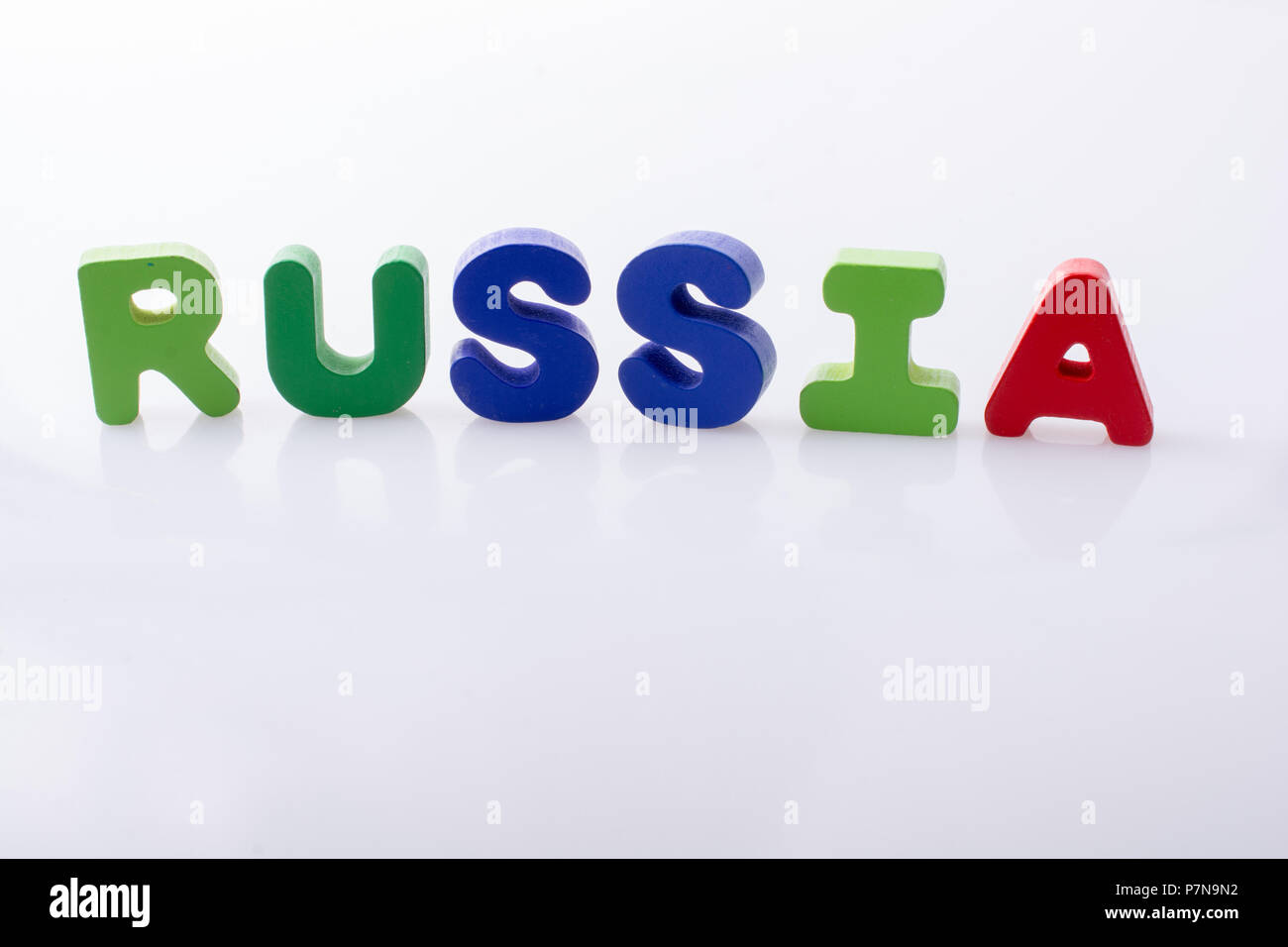 the word Russia written with colorful letter blocks Stock Photo - Alamy