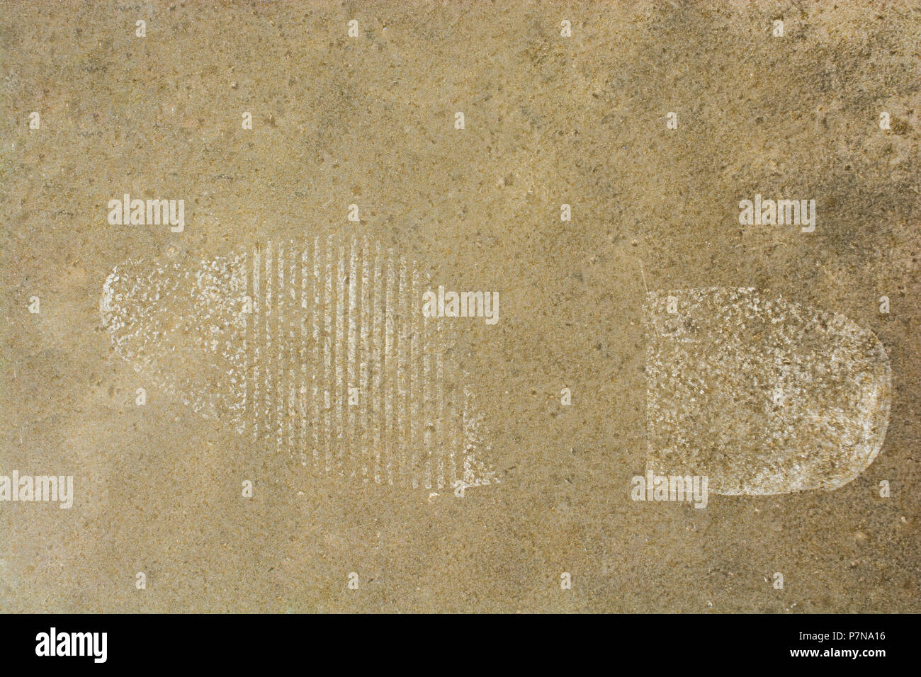 Footstep pattern seen on a concrete background Stock Photo - Alamy