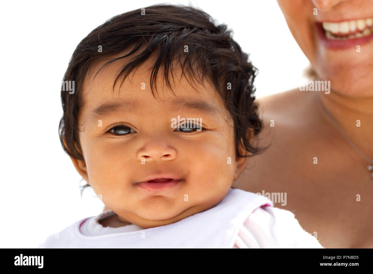 Portrait of a cute little Hispanic baby smiling Stock Photo - Alamy