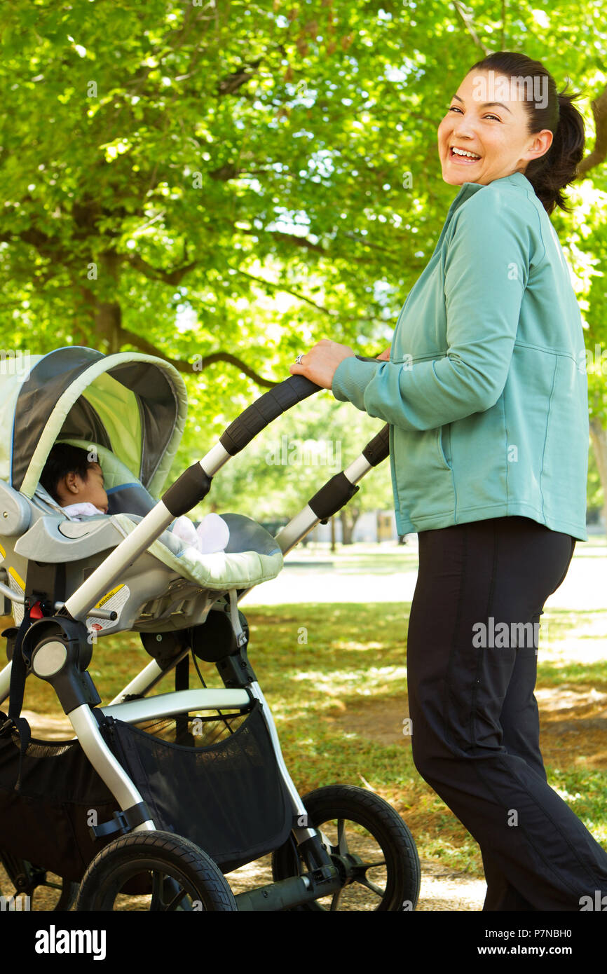 Jogging with a baby carriage hi-res stock photography and images - Alamy