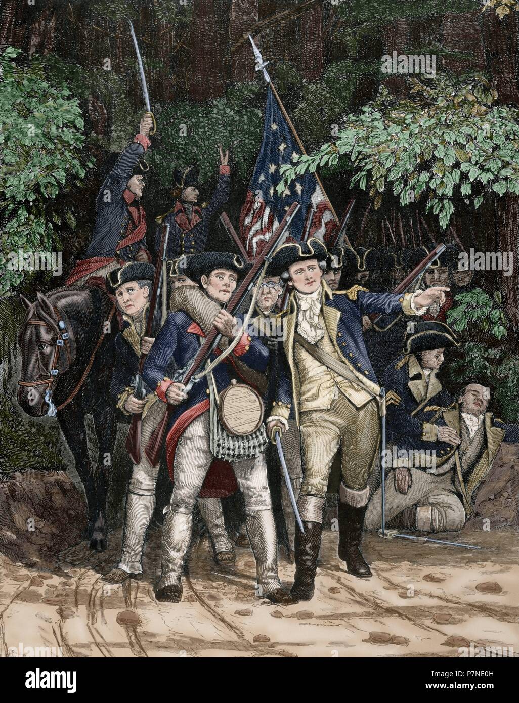 American Revolutionary War (1775-1783). American revolutionary soldiers ...