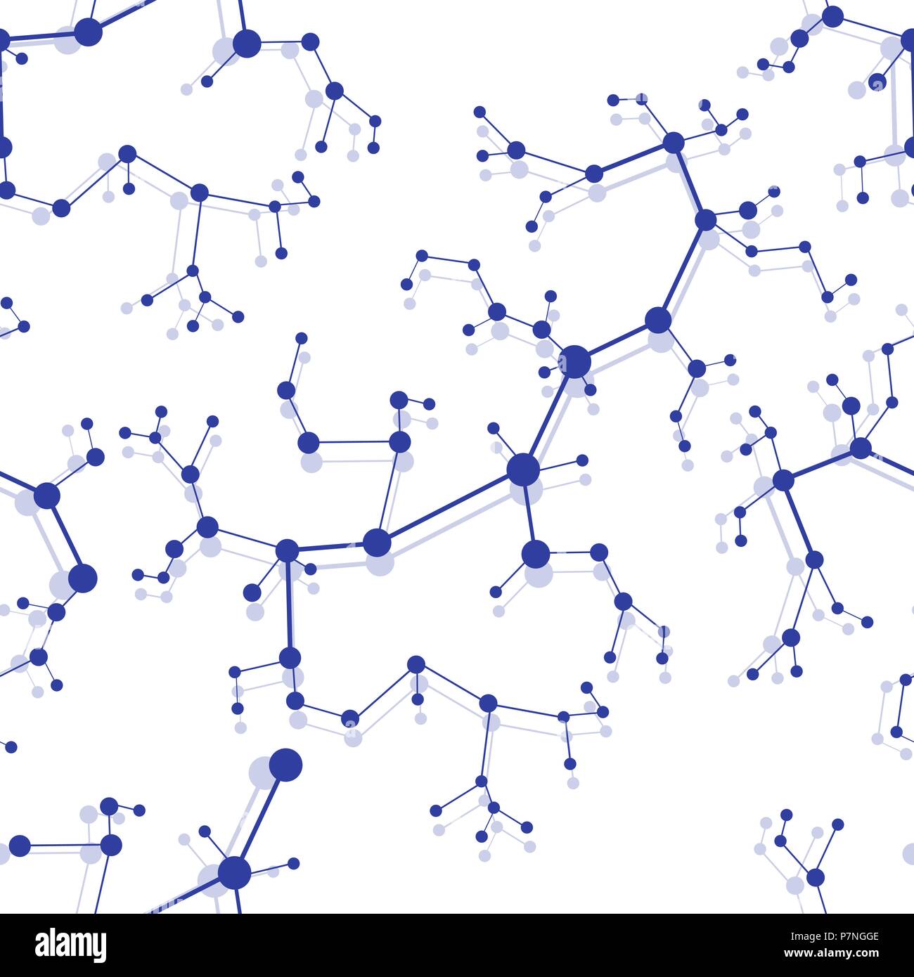 Seamless pattern with structures of molecules and communication ...