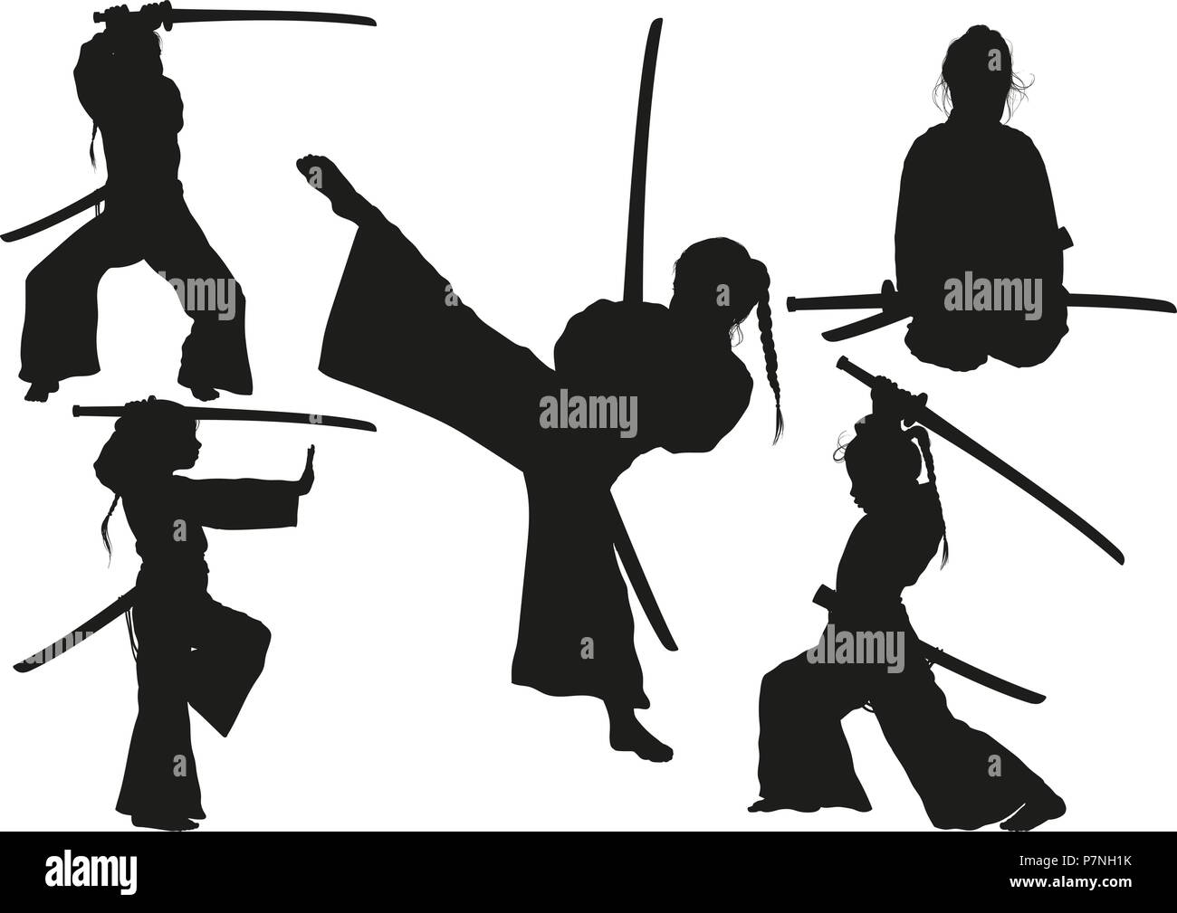 girl training with sword Stock Vector Image & Art - Alamy