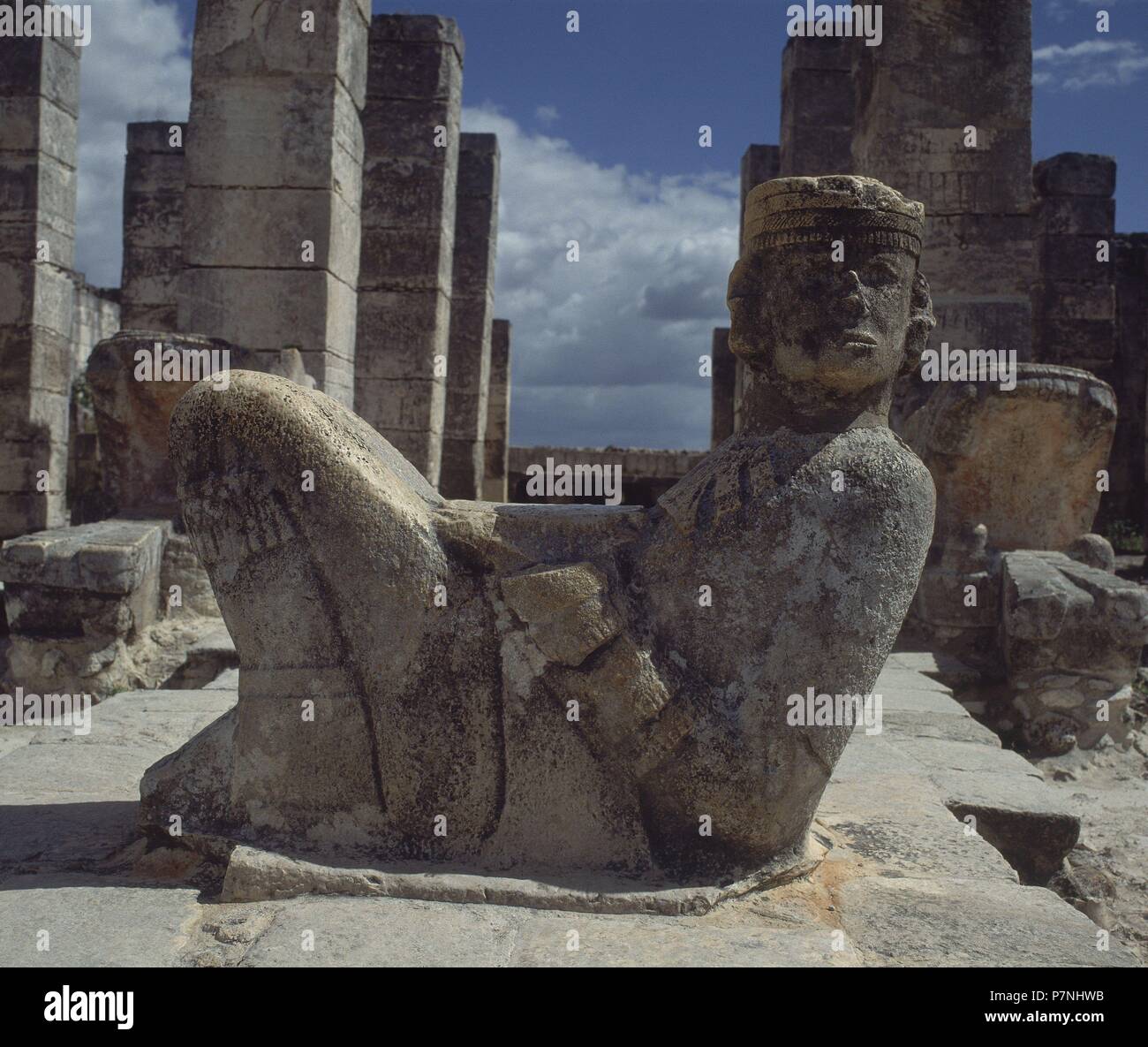 ESCULTURA DE CHAC-MOOL-TOLTECA. Location: TEMPLE OF THE WARRIORS ...