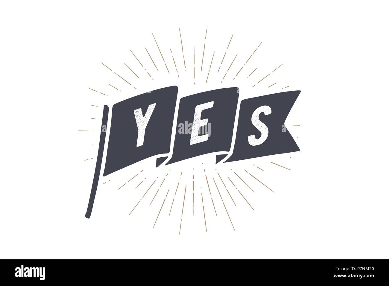 Flag Yes. Old school flag banner Stock Vector Image & Art - Alamy