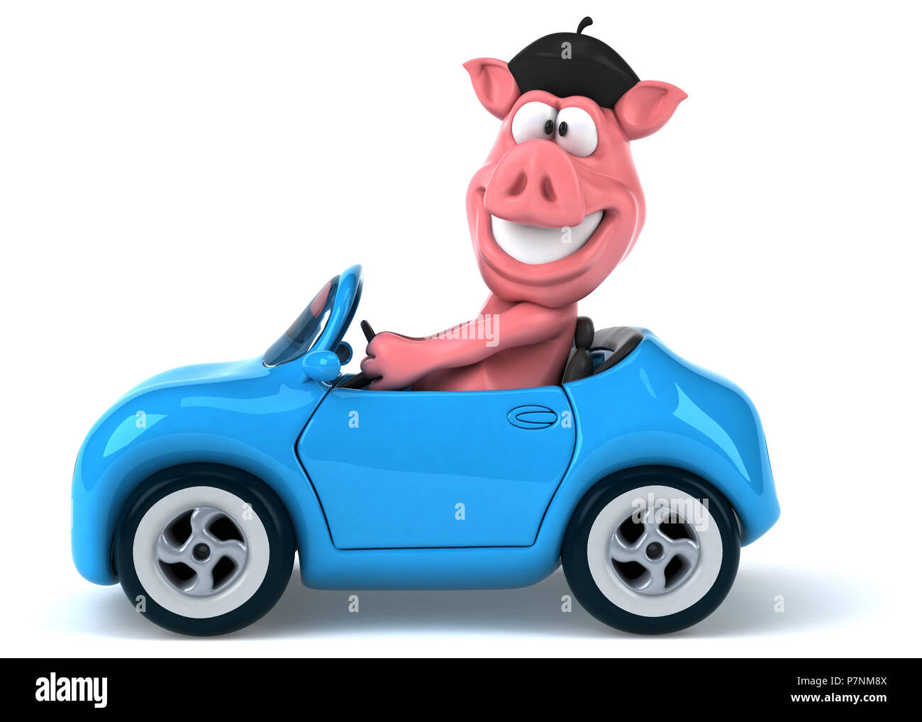 Pig driving Cut Out Stock Images & Pictures - Alamy