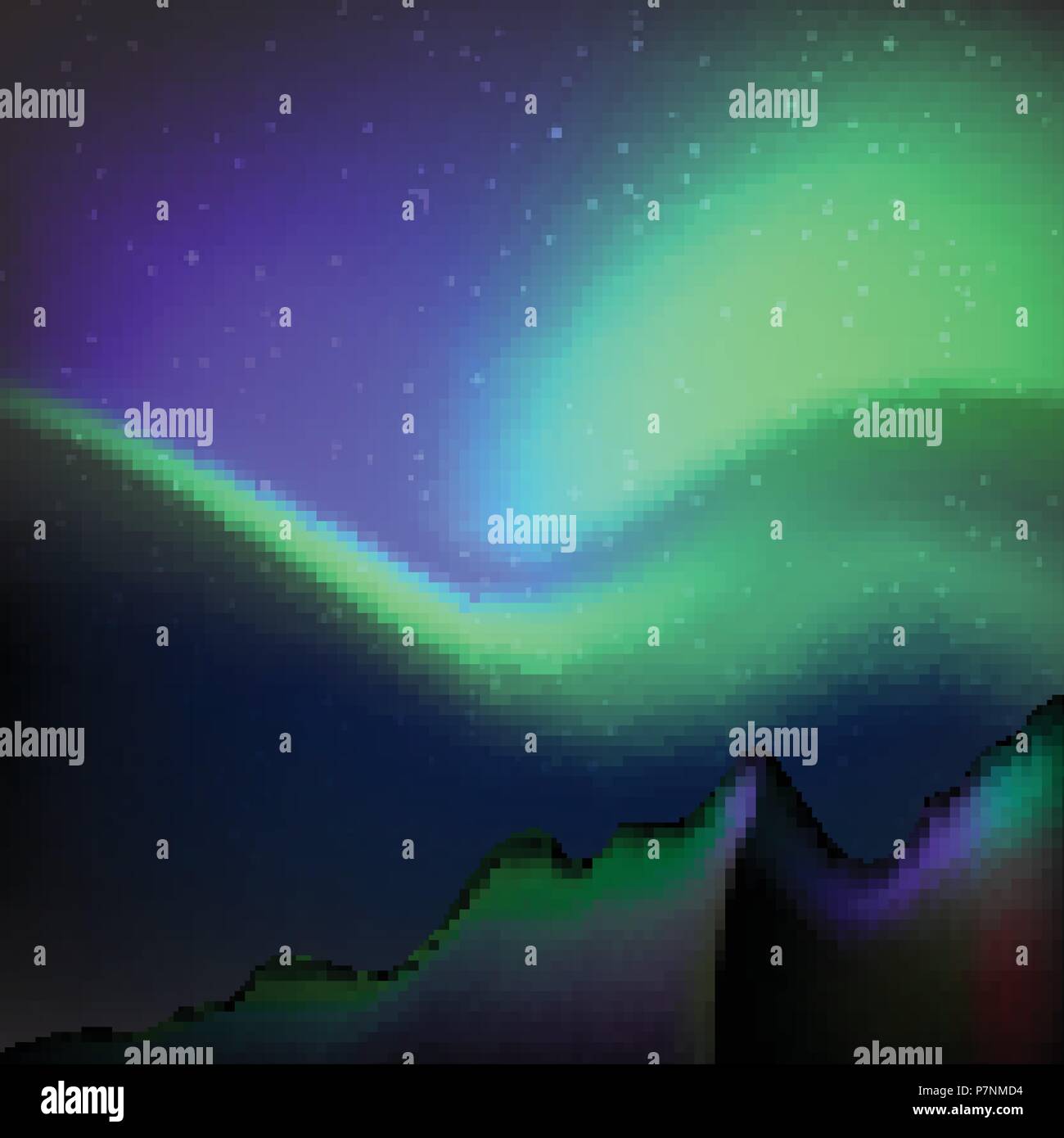 Vector illustration Northern Lights. Polar Lights. Magnetic storms ...