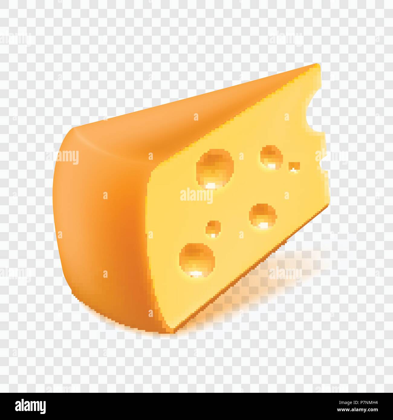 Vector illustration realistic cheese Isolated on a transparent ...