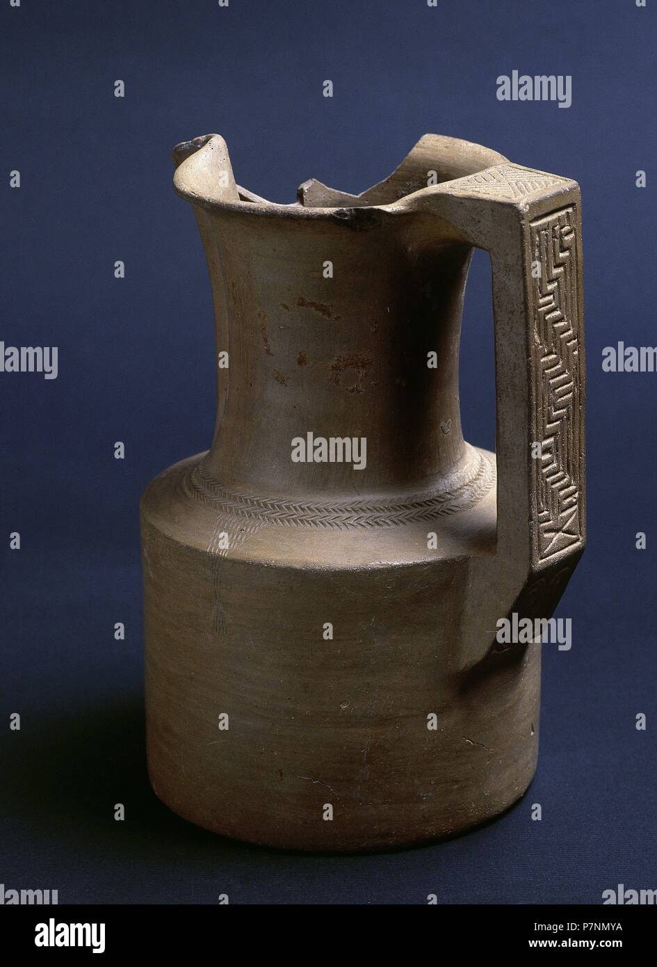 Visigothic art. Ceramic vase . 7th century. Piece from the necropolis ...