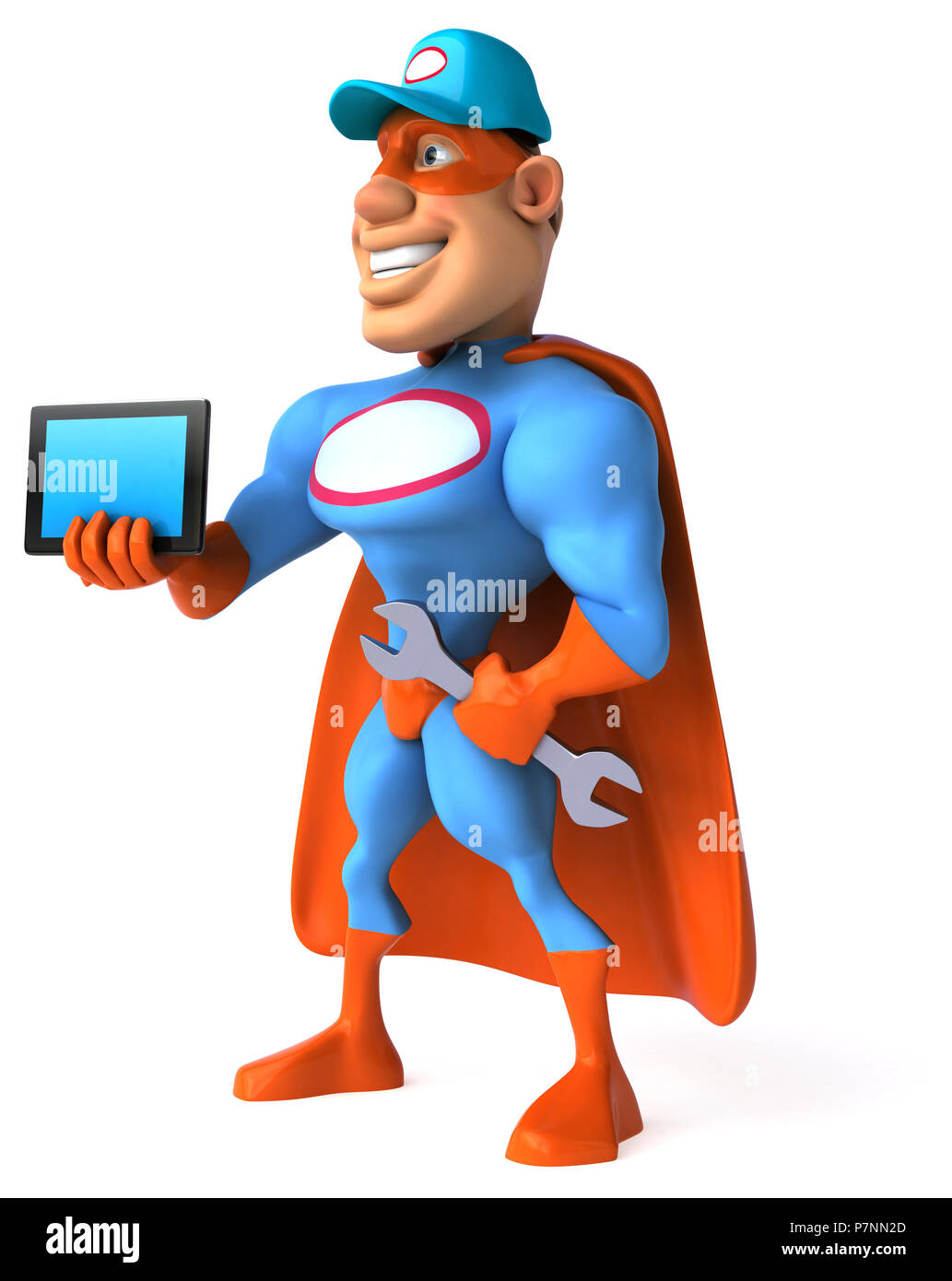 Cartoon illustration mechanic super hero hi-res stock photography and ...