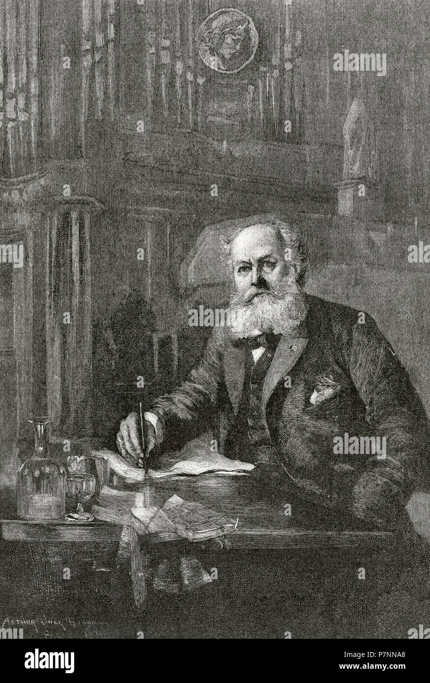 Charles Gounod (1818-1893). French composer. Portrait. Engraving by A ...