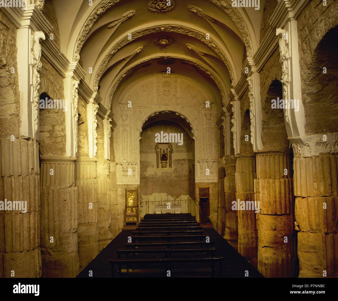 Spain. La Rioja. Tricio. Santa Maria de los Arcos Church. Interior with ...