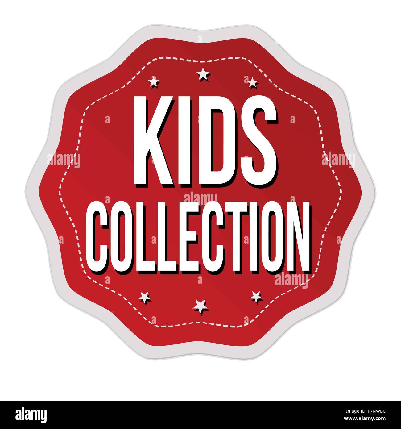 Kids collection label or sticker on white background, vector ...