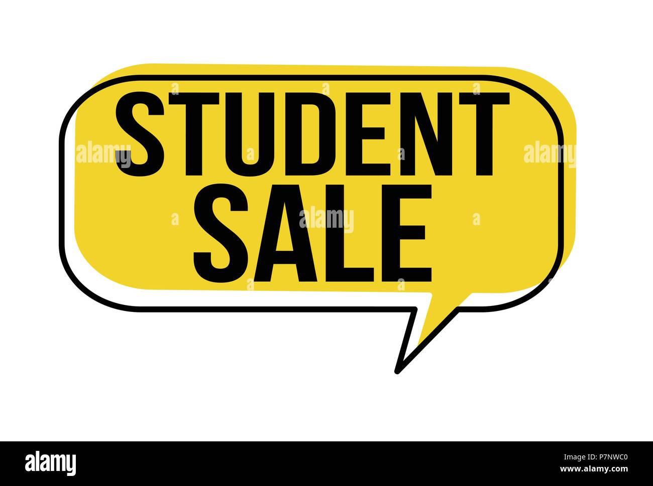 Student sale speech bubble on white background, vector illustration ...