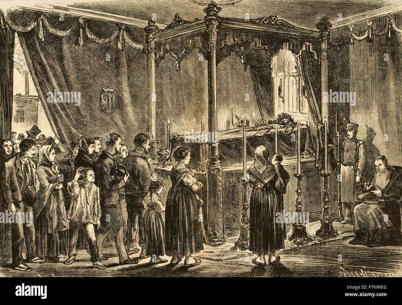 Death coffin grief standing crowded funeral hi-res stock photography ...