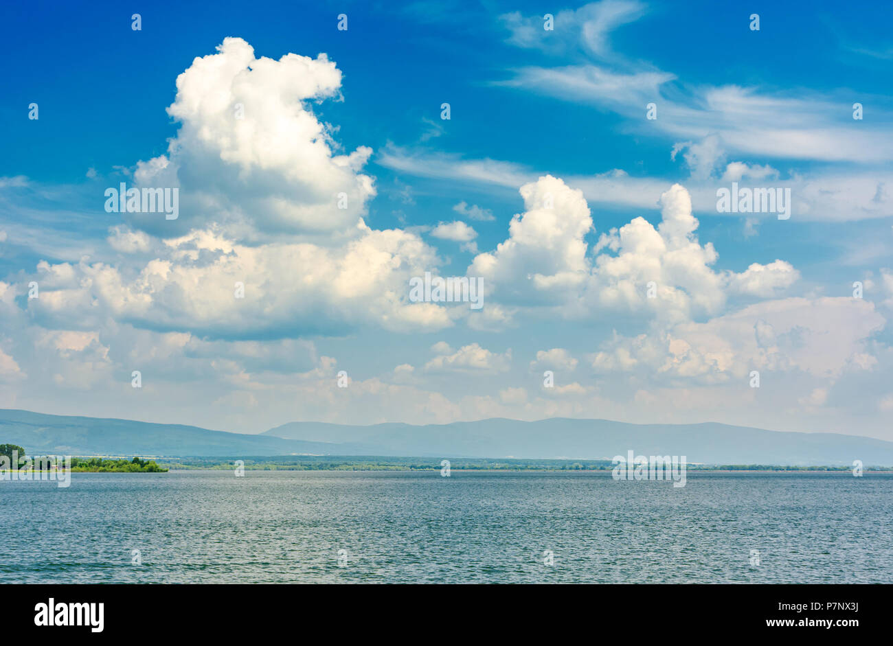 gorgeous cloudscape over the Zemplinska Sirava. beautiful and calm ...
