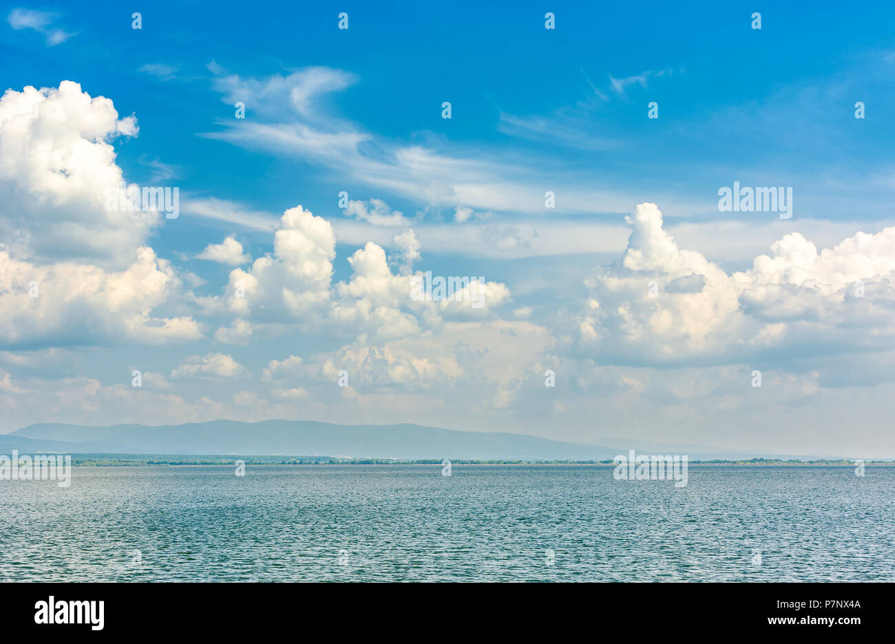 gorgeous cloudscape over the Zemplinska Sirava. beautiful and calm ...