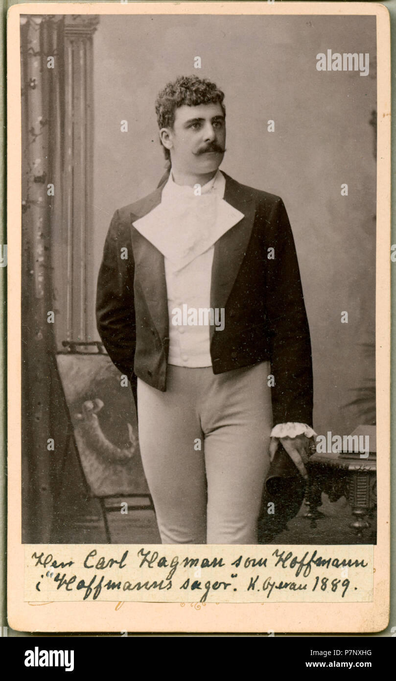 Carl Hagman som Hoffmann i Hoffmanns sagor, Kungliga Operan 1889 60 ...