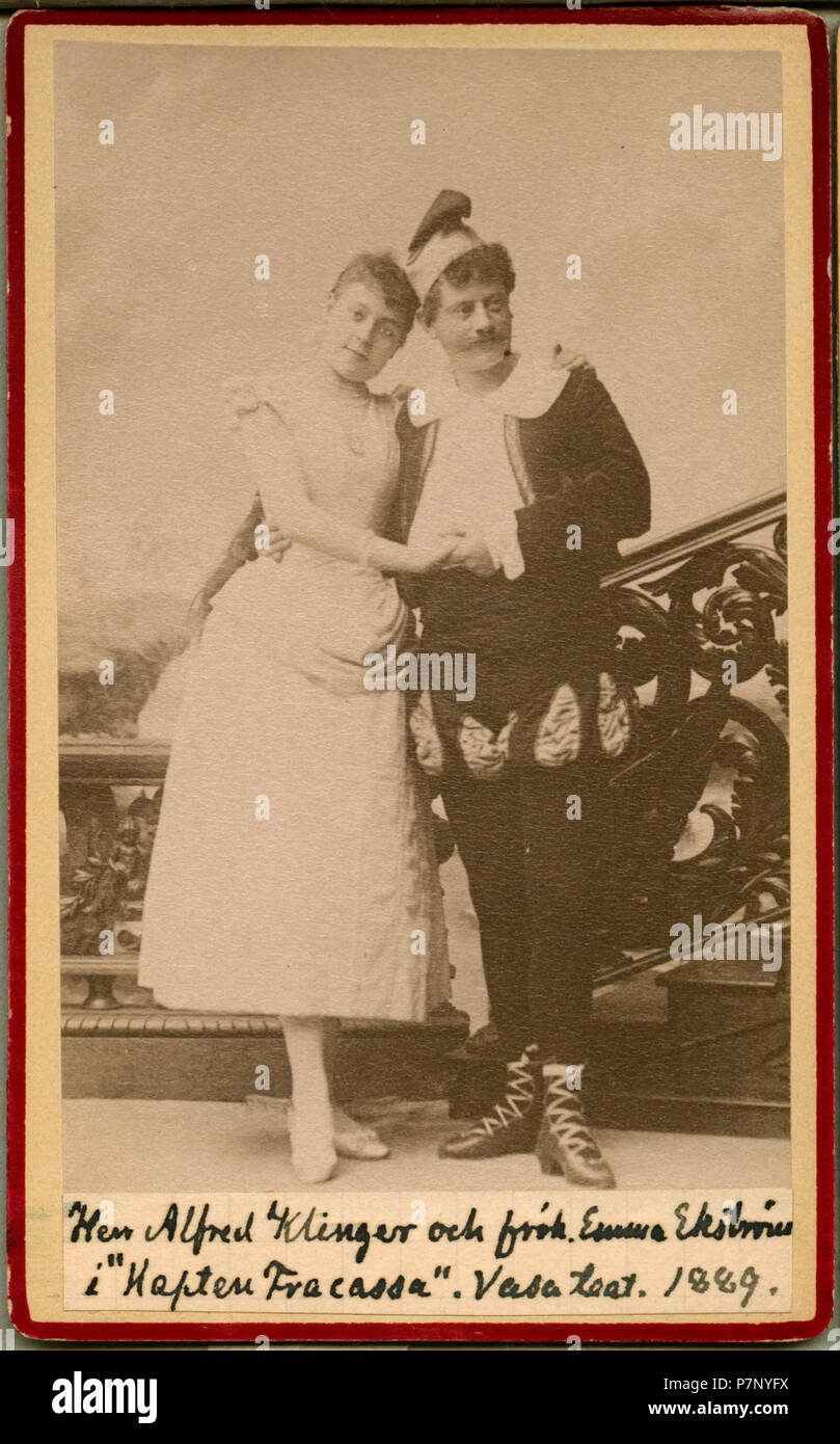 Emma Ekström & Alfred Johan Klinger i Kapten Fracassa, Vasateatern 1889 ...