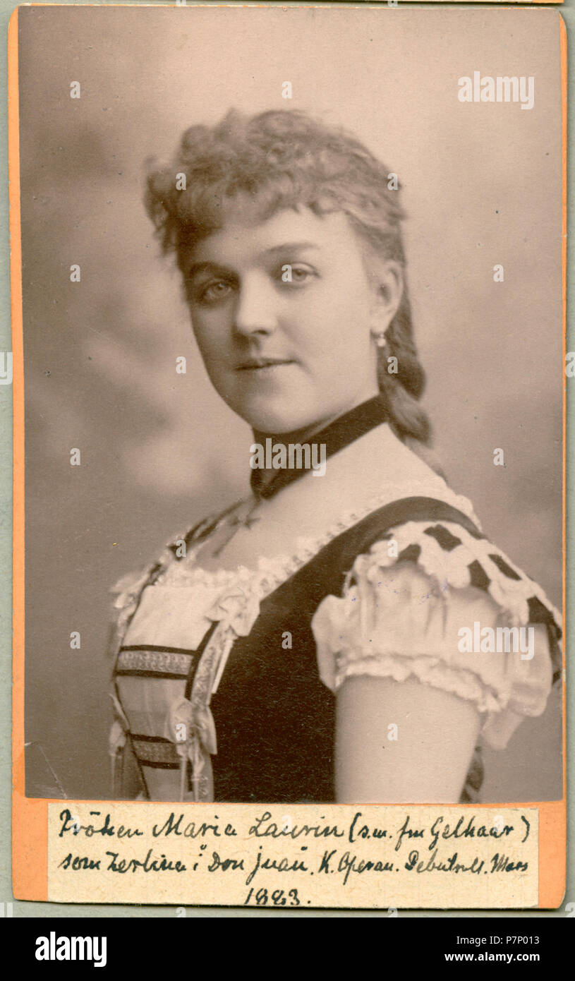 Maria Laurin som Zerlina i Don Juan, Kungliga Operan 1883. Debutroll ...
