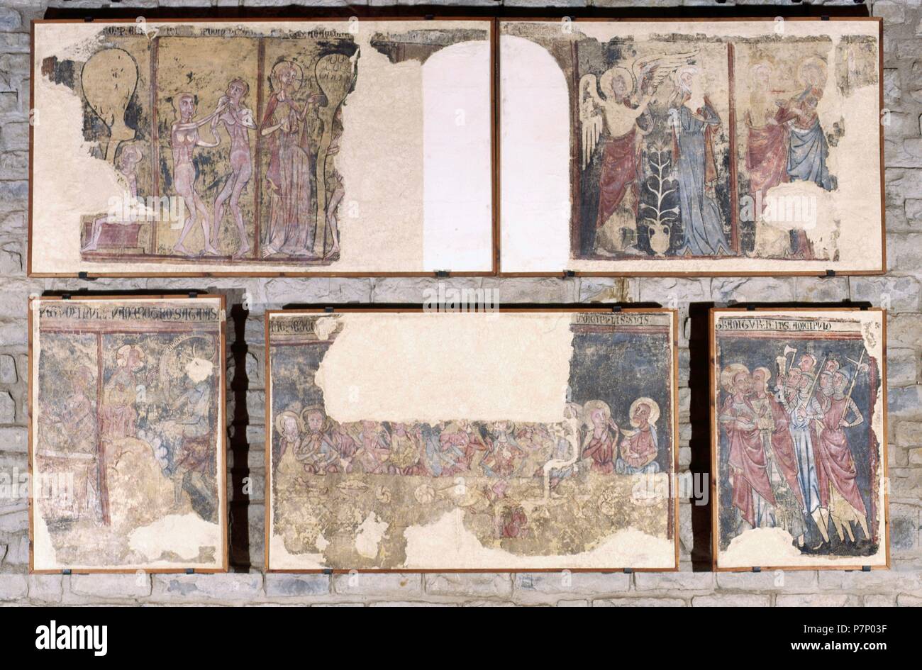 LIENZO DE PINTURA MURAL, FRESCOS (DEPOSITO: MUSEO DIOCESANO) . JACA ...