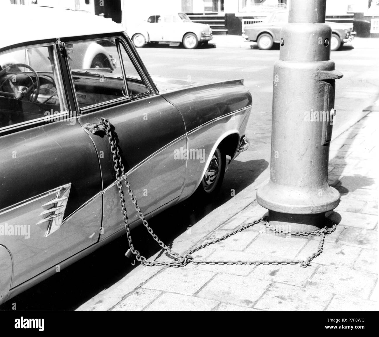 Chained Car, Mexico City, Mexico City, Mexico Stock Photo - Alamy