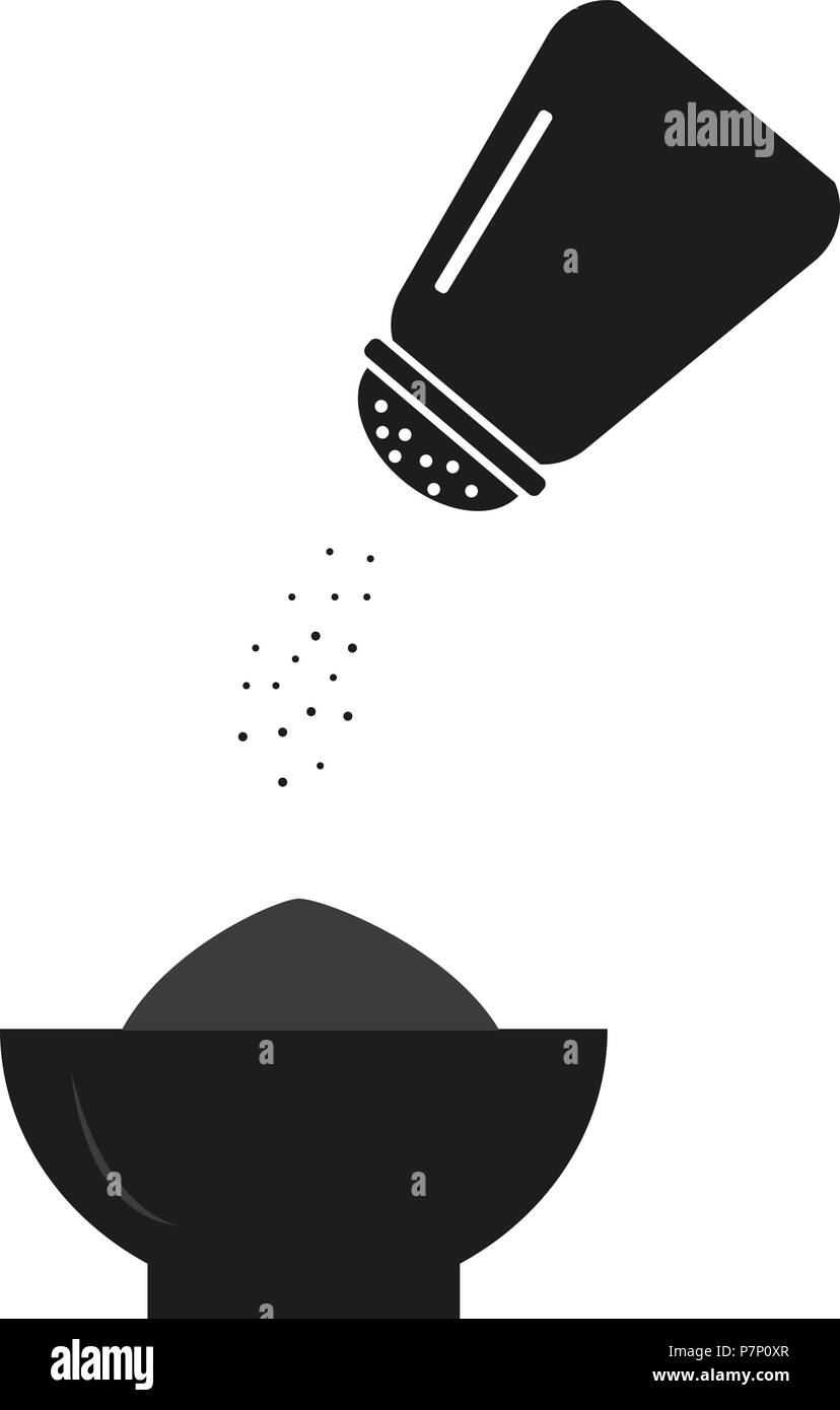 Salt cellar with salt Stock Vector Images - Alamy