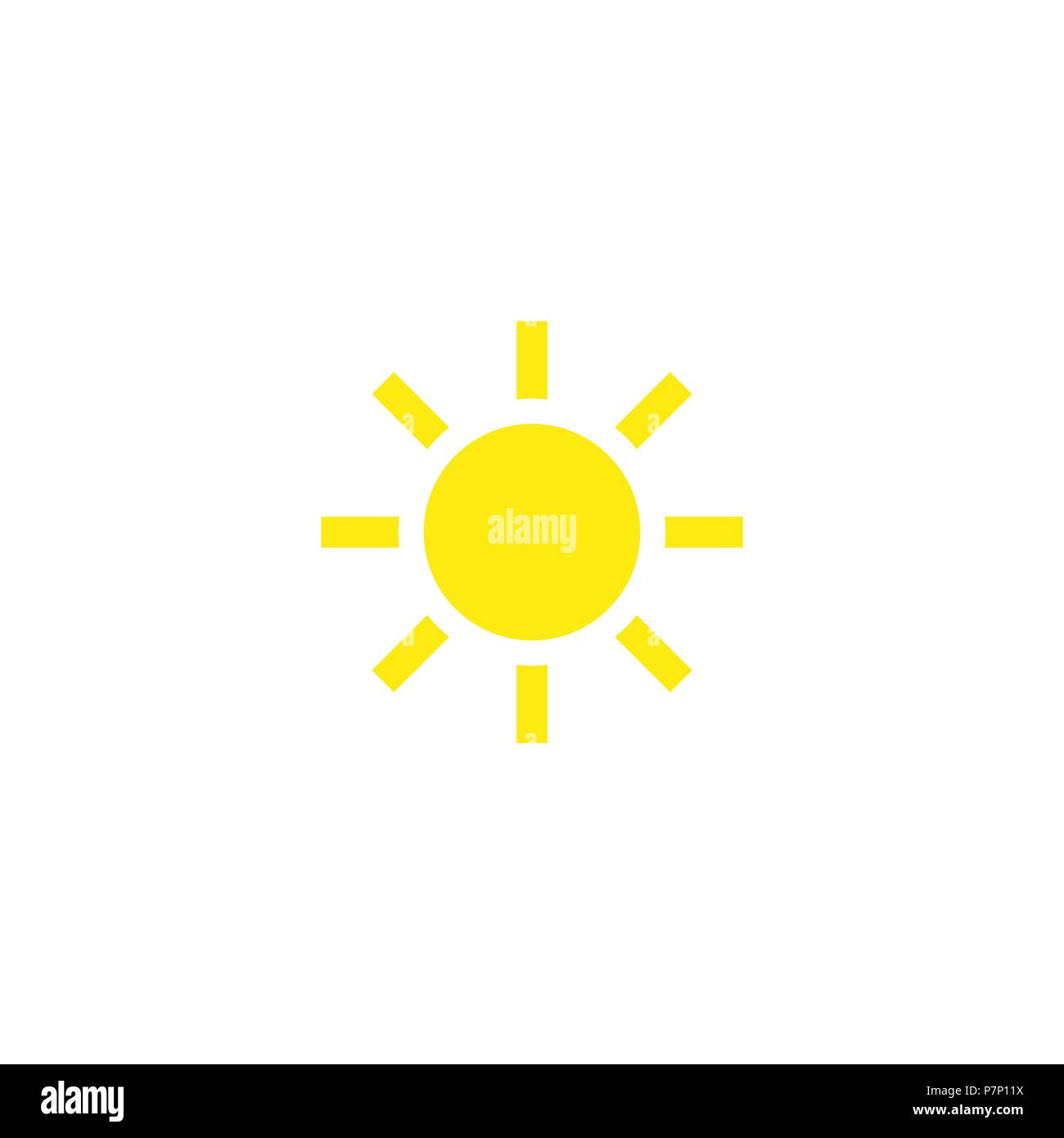 Flat sun Icon. Summer pictogram. Sunlight symbol. Vector illustration ...