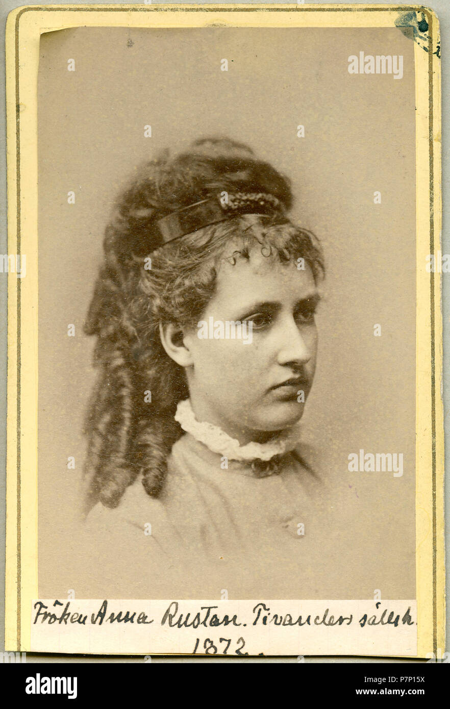 Anna Rustan, Knut Tivanders sällskap 1872 23 Anna Rustan, porträtt ...