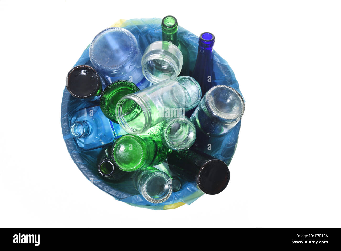 recycling glass on white bacground Stock Photo - Alamy
