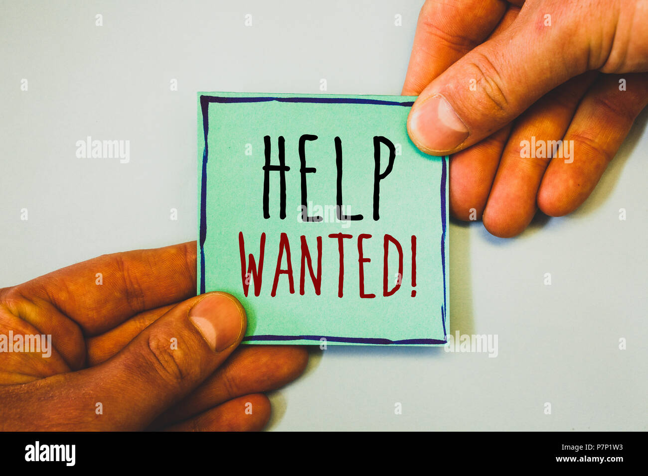 Handwriting texts writing Help Wanted Motivational Call. Concept ...