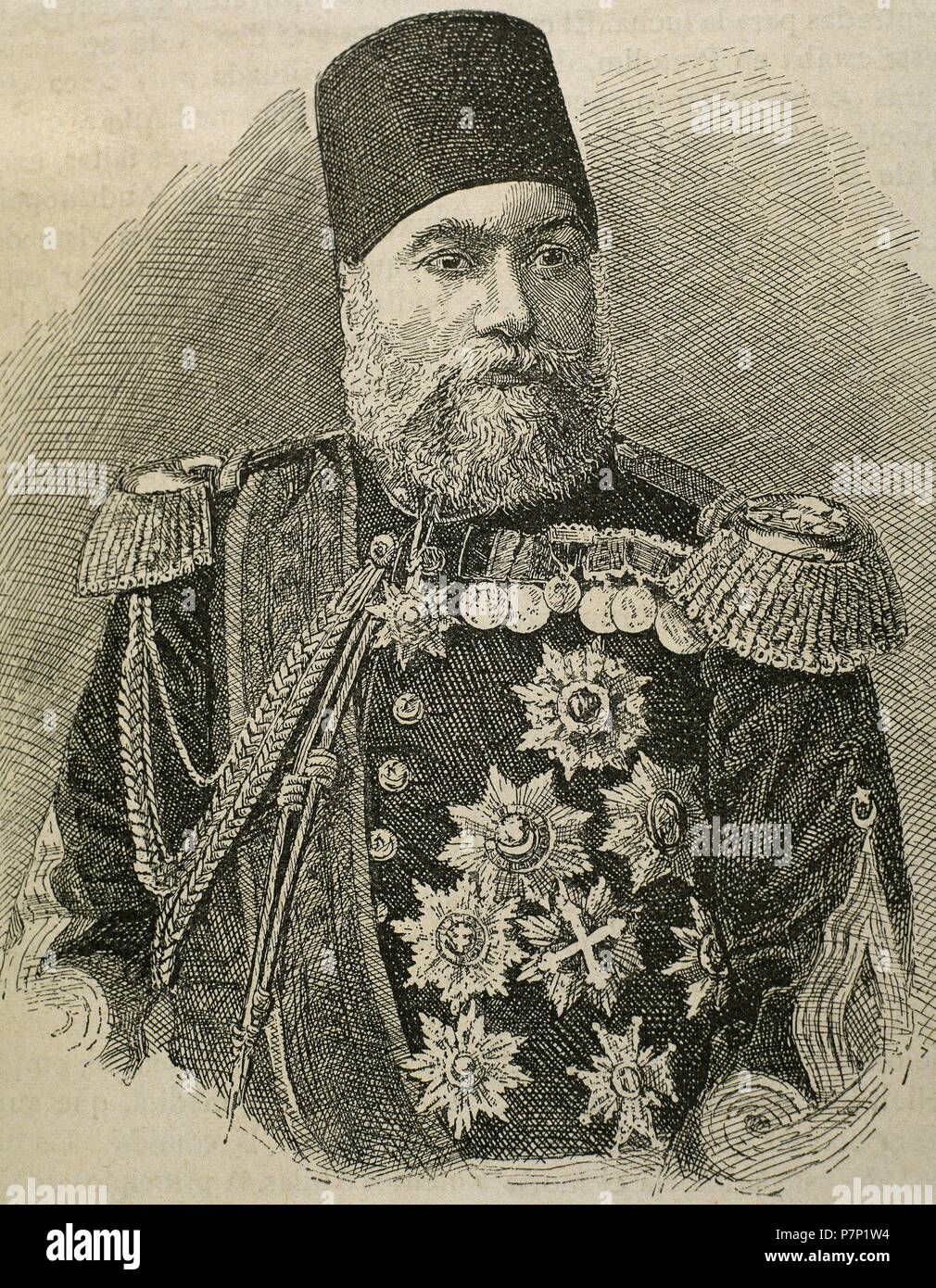 Osman Nuri Pasha, also Gazi Osman Pasha (1832-1900). Ottoman Turkish ...