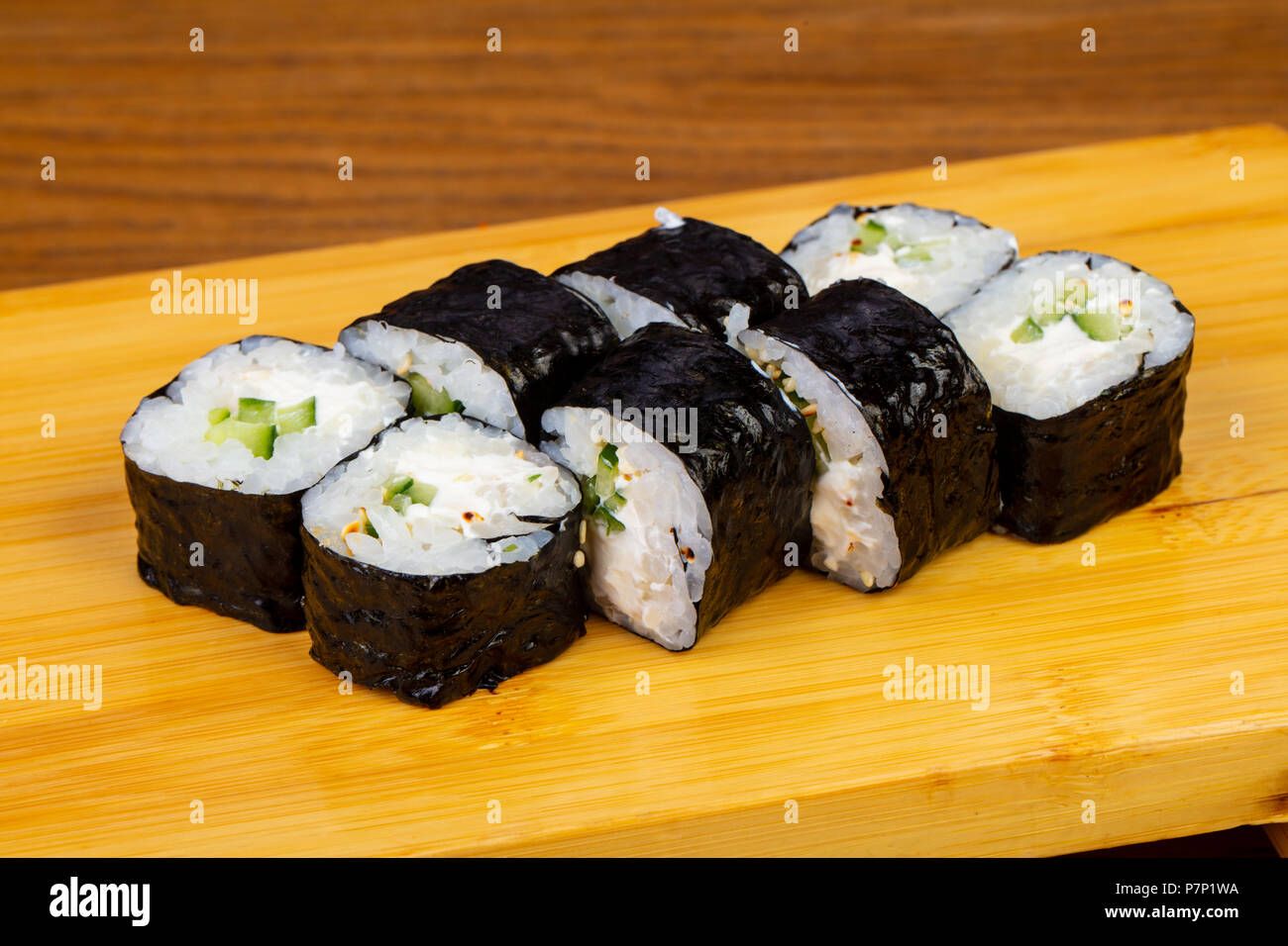 Delicious cream sushi roll set Stock Photo - Alamy