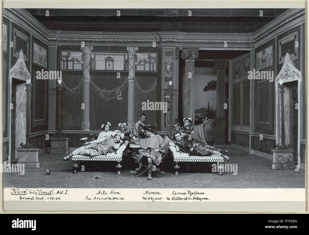 Maja Arehn som Acte, Nils Arehn som Nero, Erland Wagner som Narren ...