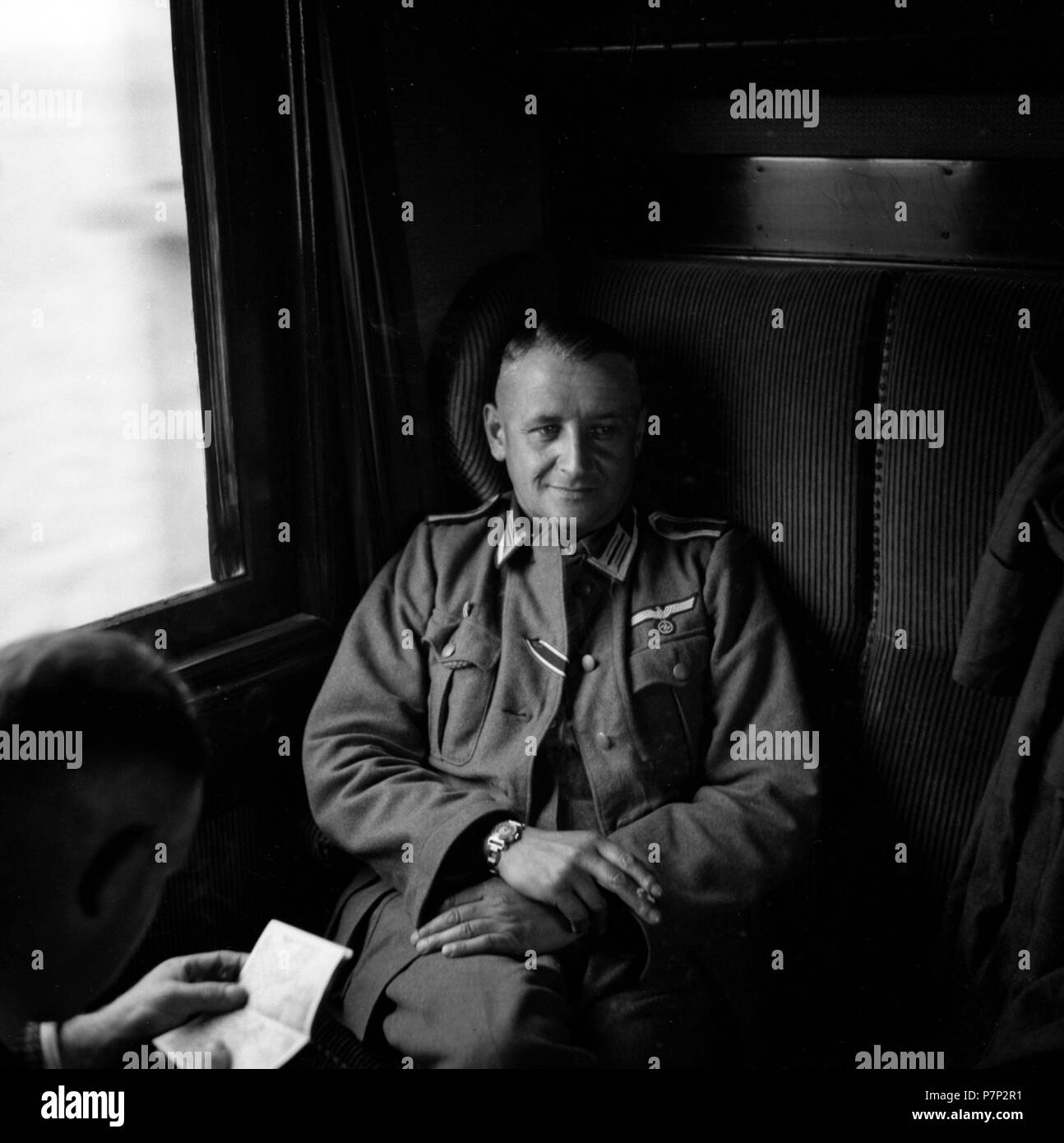 Approx. 1939,1941, training Wehrmacht, soldier in the train compartment ...