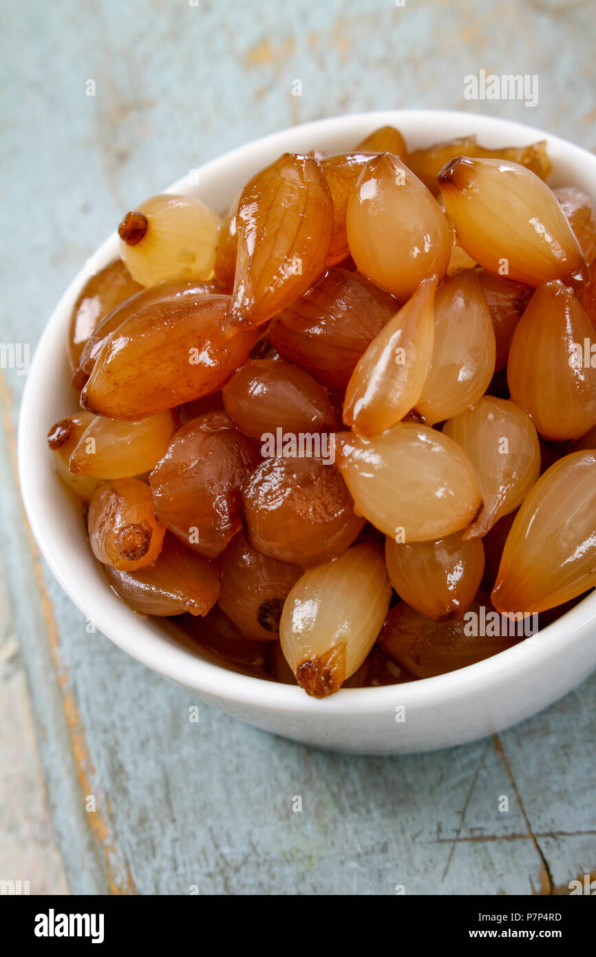 pickled silverskin onions Stock Photo - Alamy