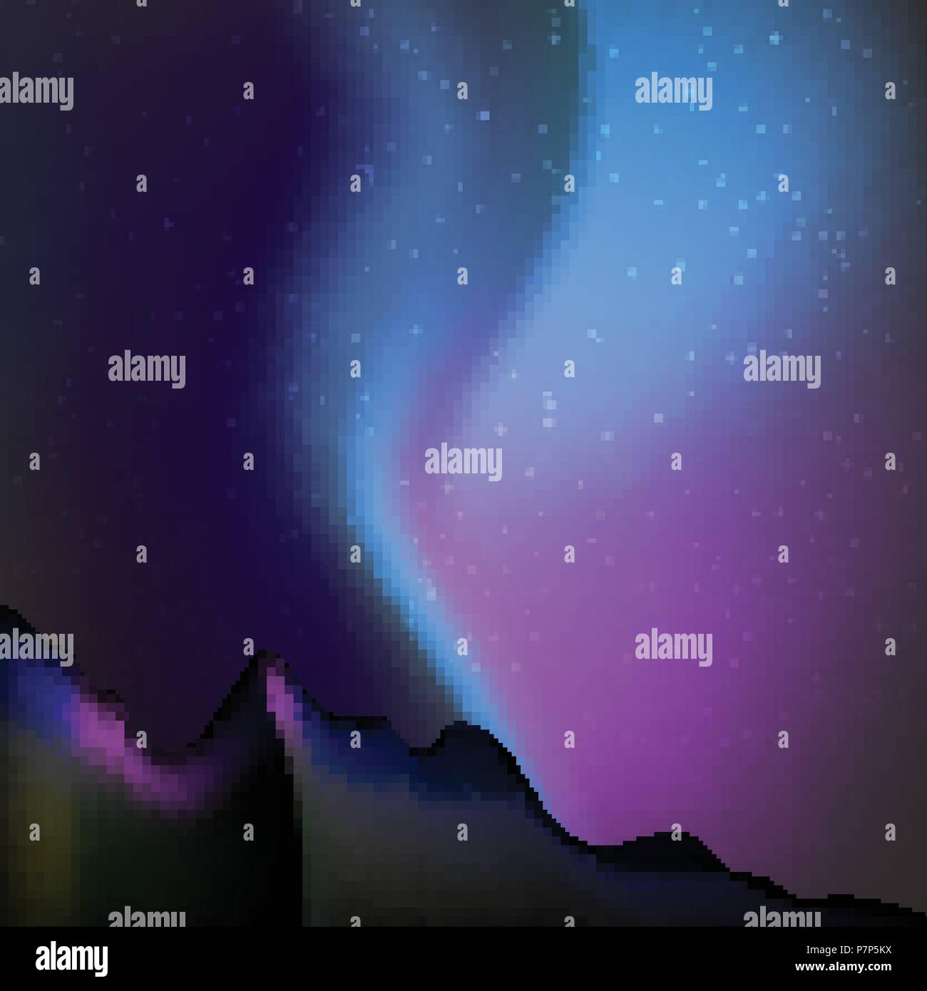 Vector illustration Northern Lights. Polar Lights Magnetic storms ...